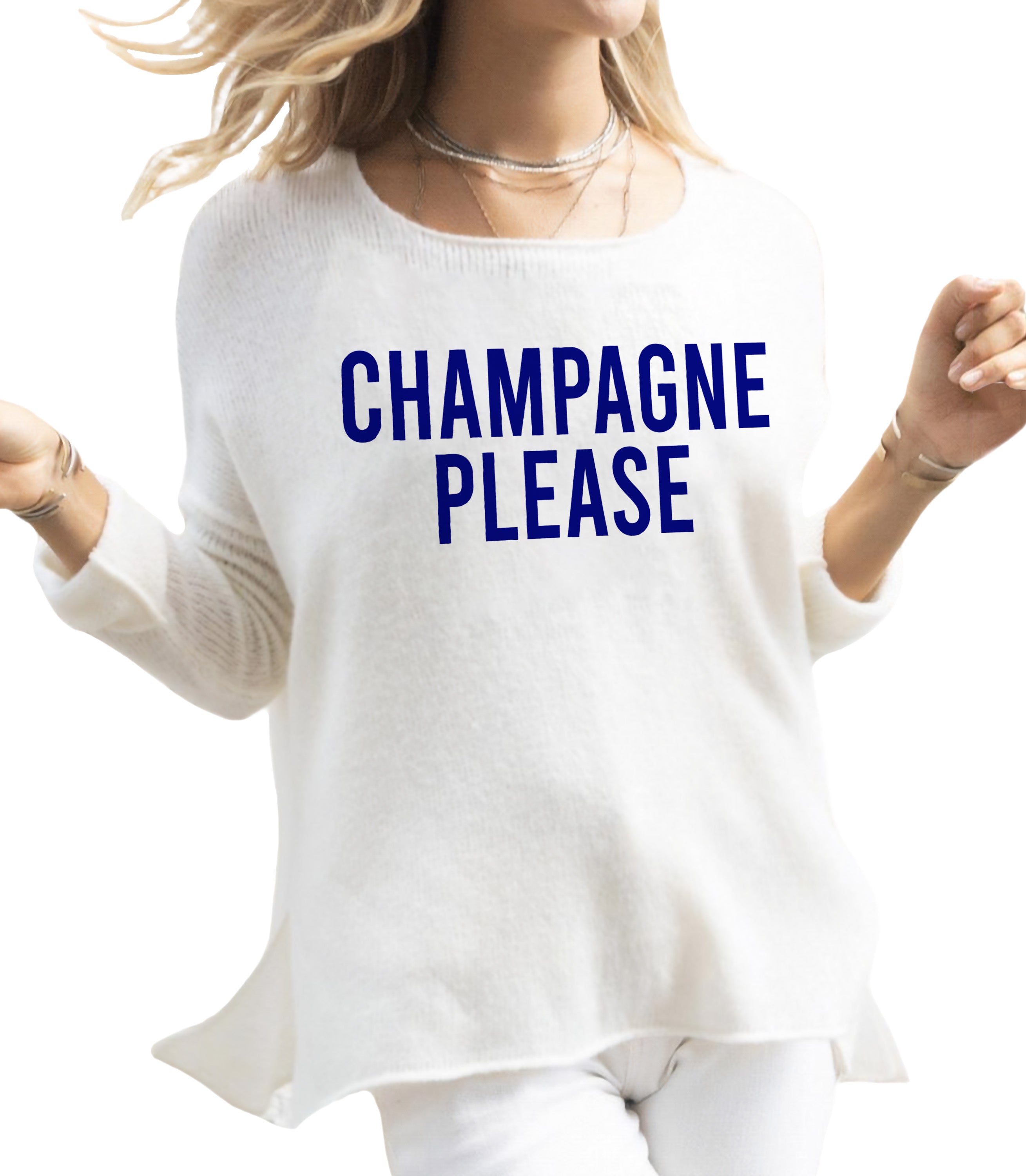 Knit Sweater- Champagne Please Navy – Toss Designs Retail