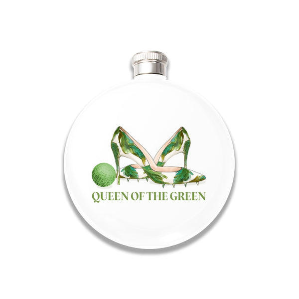 Flask (White) - Queen of the Green - Golf – Toss Designs Retail