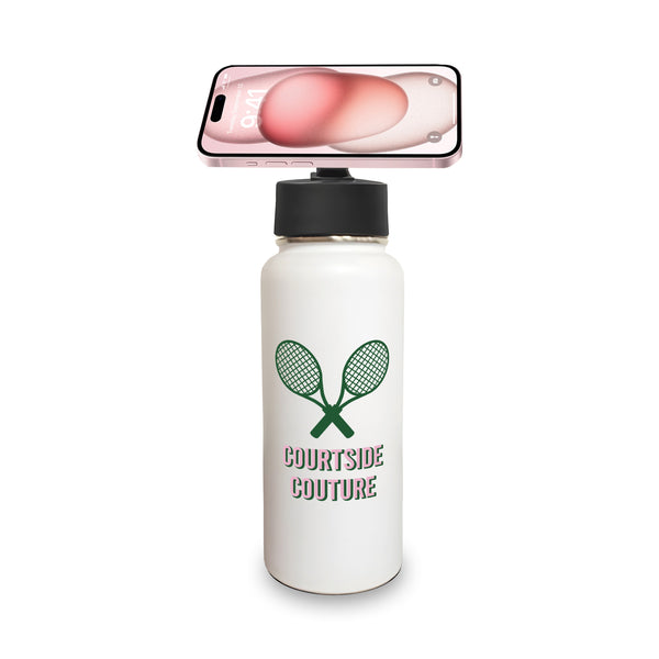 Insulated Water Bottle w/ Magnetic Phone Holder - Courtside Couture ...