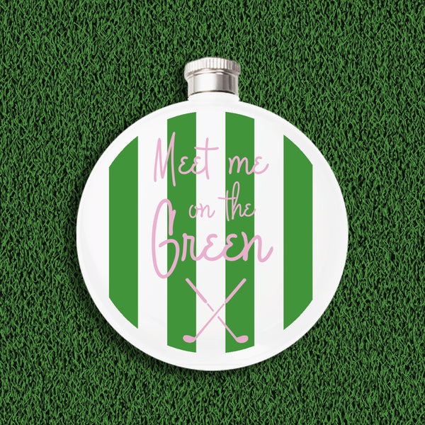 Flask (White) - Meet Me on the Green - Golf – Toss Designs Retail
