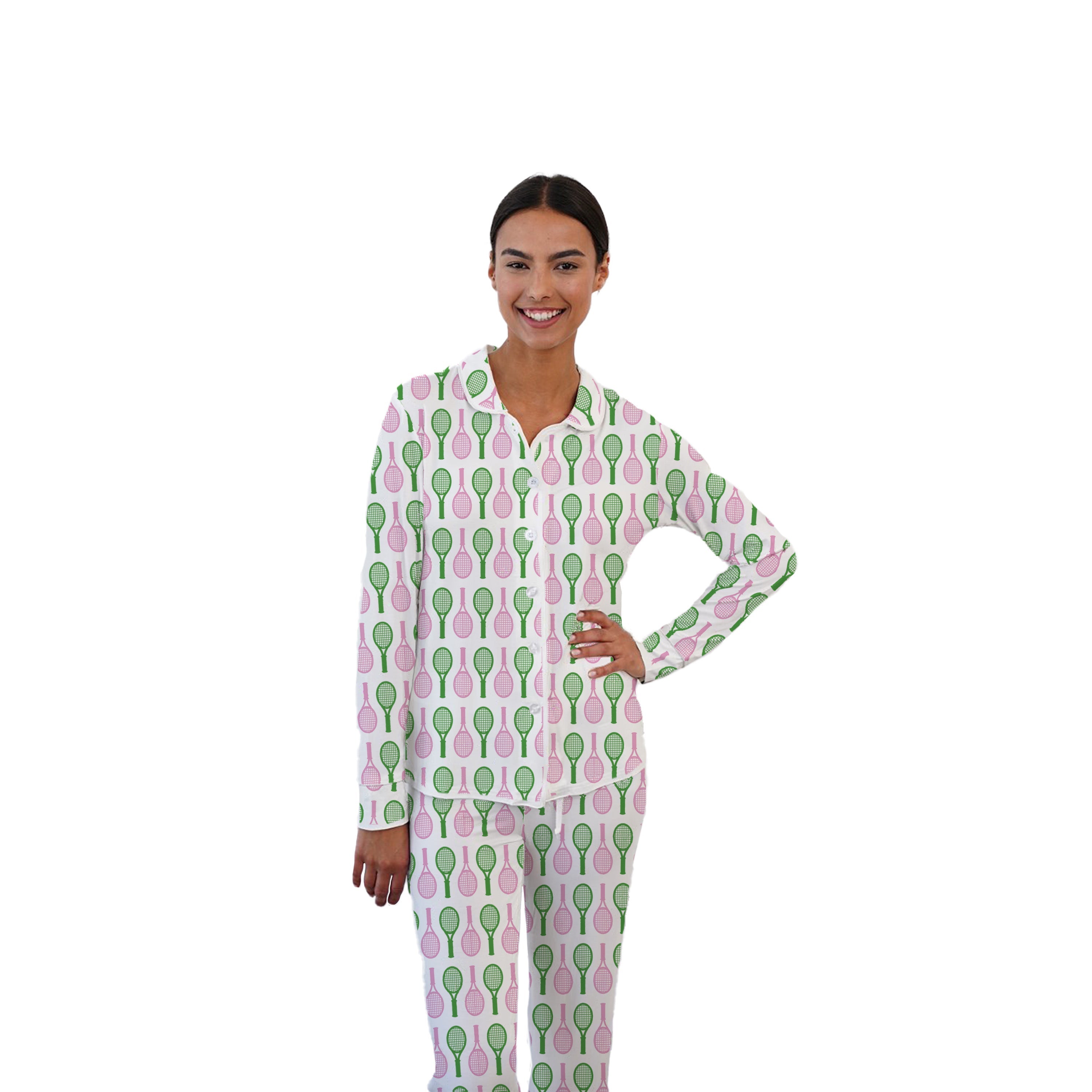 Pant Set - Pink & Green Tennis – Toss Designs Retail