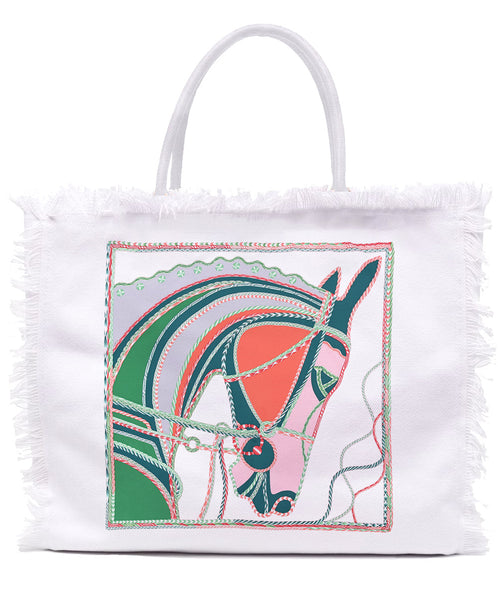 Fringe Tote Bag - Pink Equestrian – Toss Designs Retail
