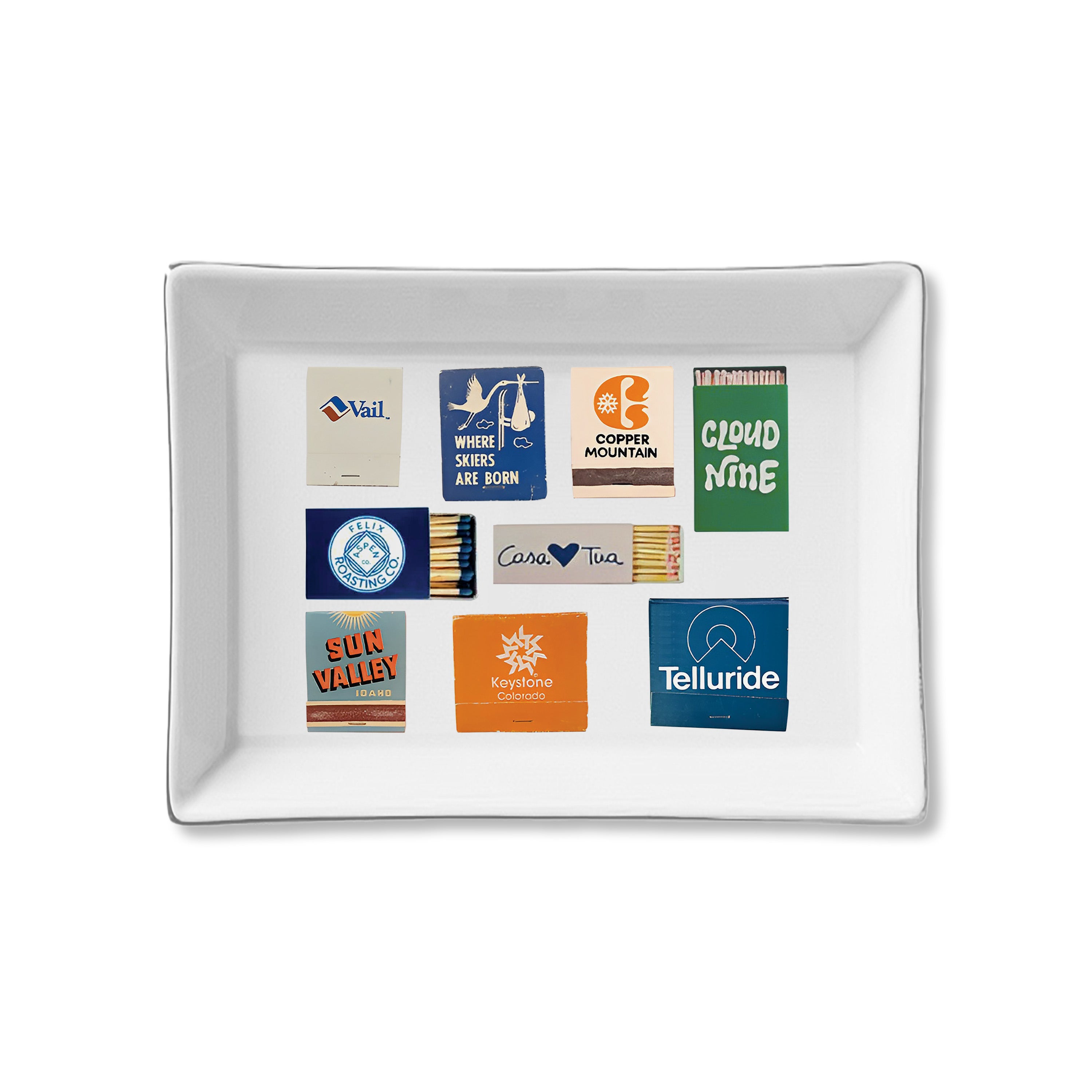 Ceramic Tray - Ski Resort Matches – Toss Designs Retail